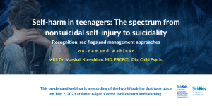 Self-harm in teenagers: The spectrum from nonsuicidal self-injury to ...